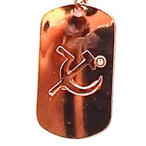 GASOLINE GLAMOUR | Jewelry | Rose Gold Hammer Sickle Rhinestone Dog Tag ...